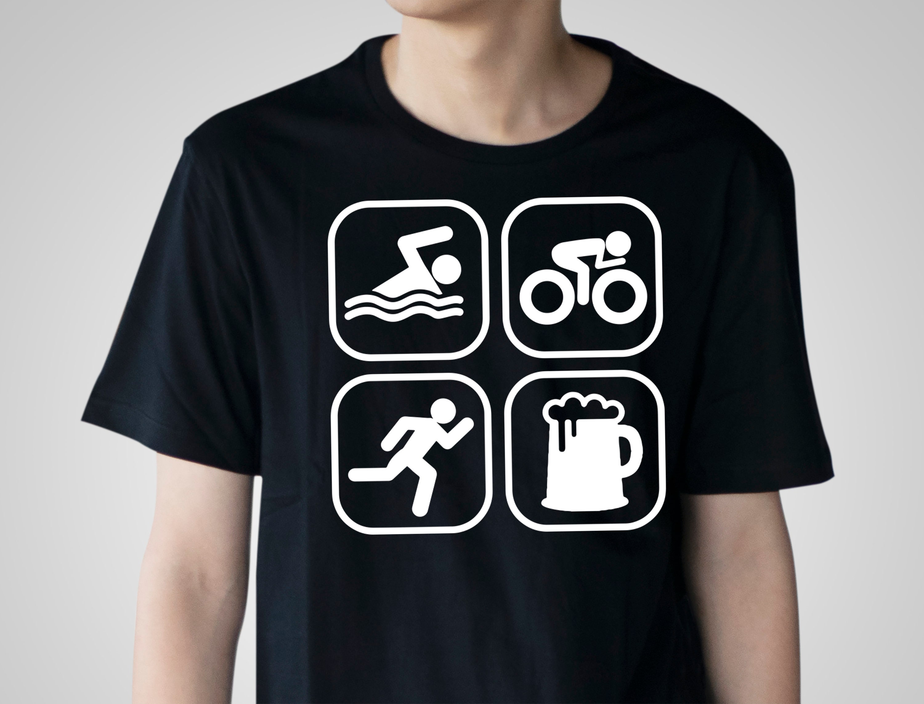 Swim Bike Run Beer Triathlon Design PNG, JPG, SVG Digital Download File ...