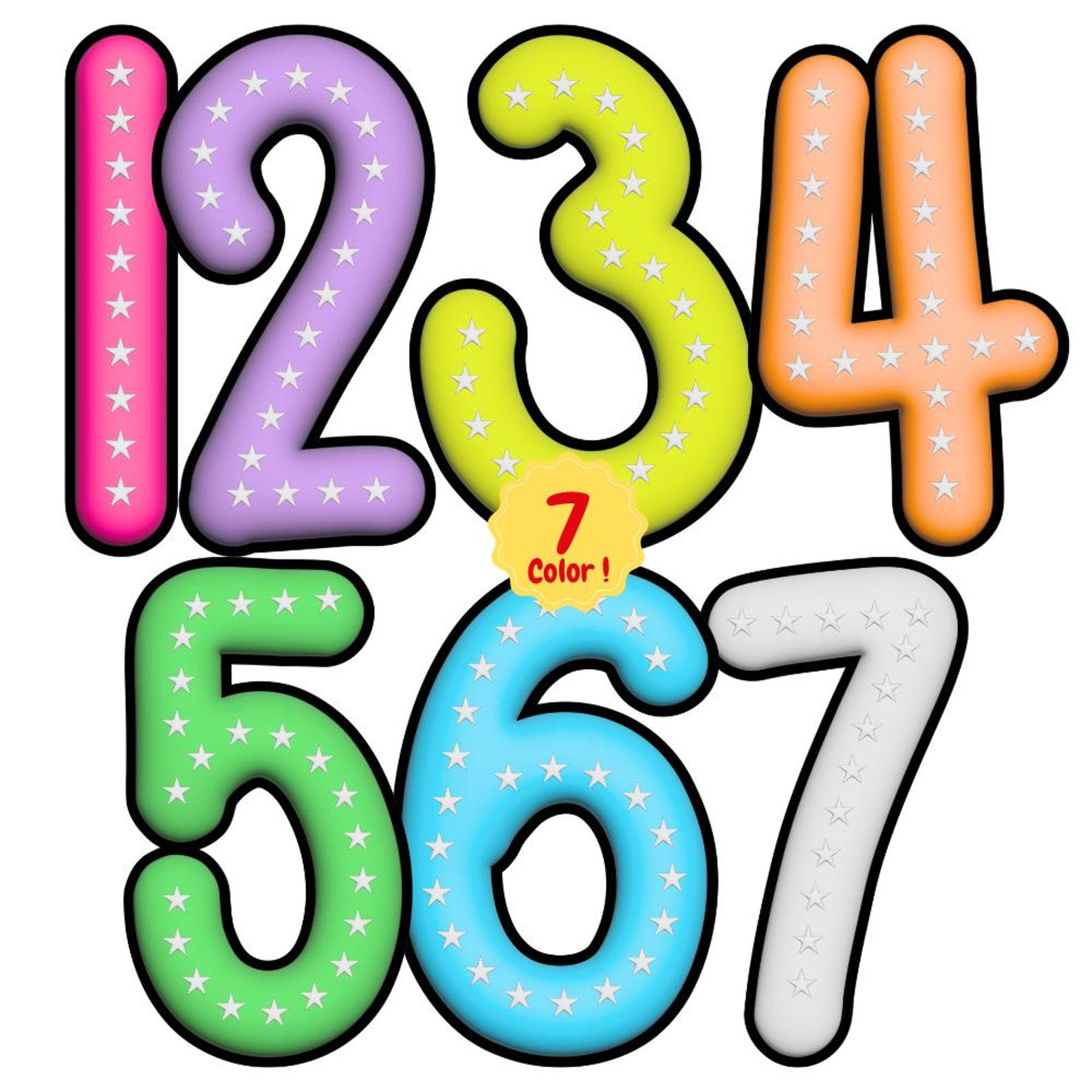 Bright Neon Star 3D Inflated Puffy Neon Alphabet & Numbers: 3D Letter ...