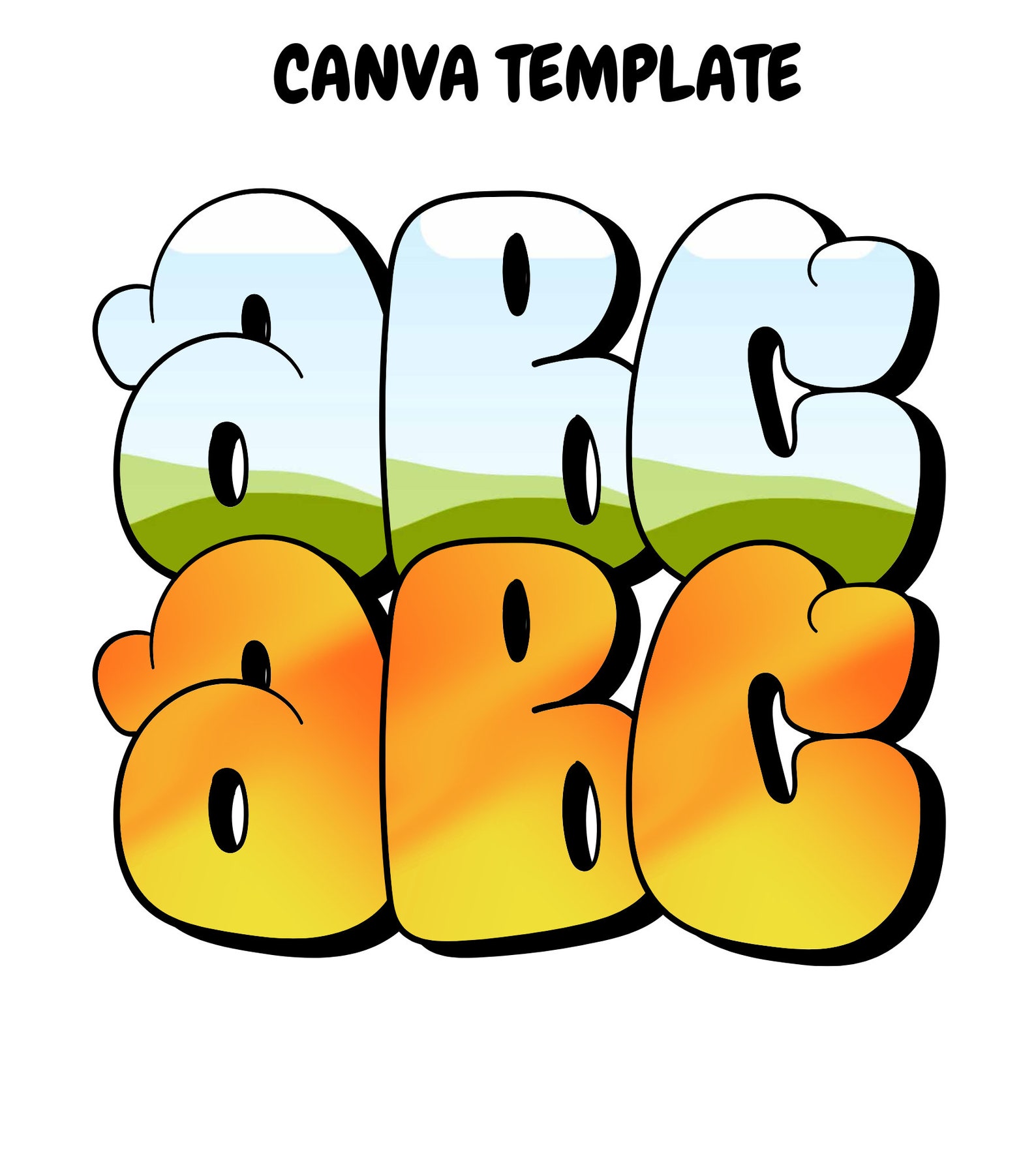 Canva Letter Frames Graffiti Editable Template. Fill Your Own Design ...