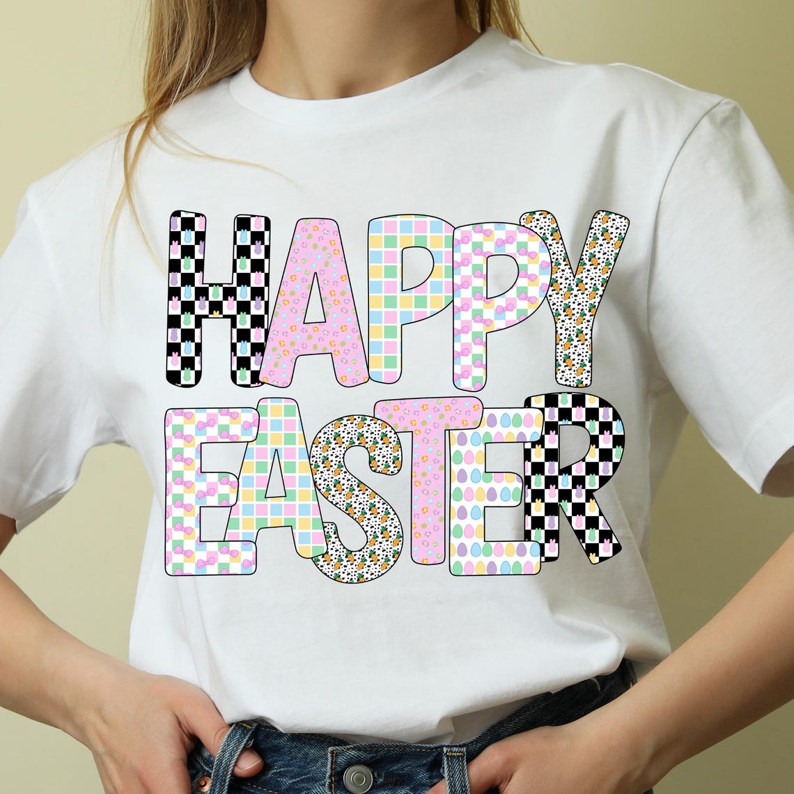 Pastel Easter Bunnies Alphabet | Sublimation Alpha Set | Happy Easter ...