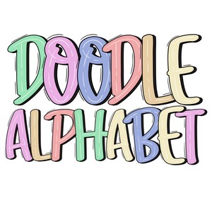 Pastel Scribble Doodle Alphabet Set: Handwritten, Colorful Kindergarten ...