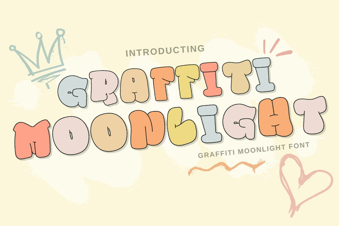 Graffiti Font Moon Light, Graffiti Letters, Urban Font, Street Font ...