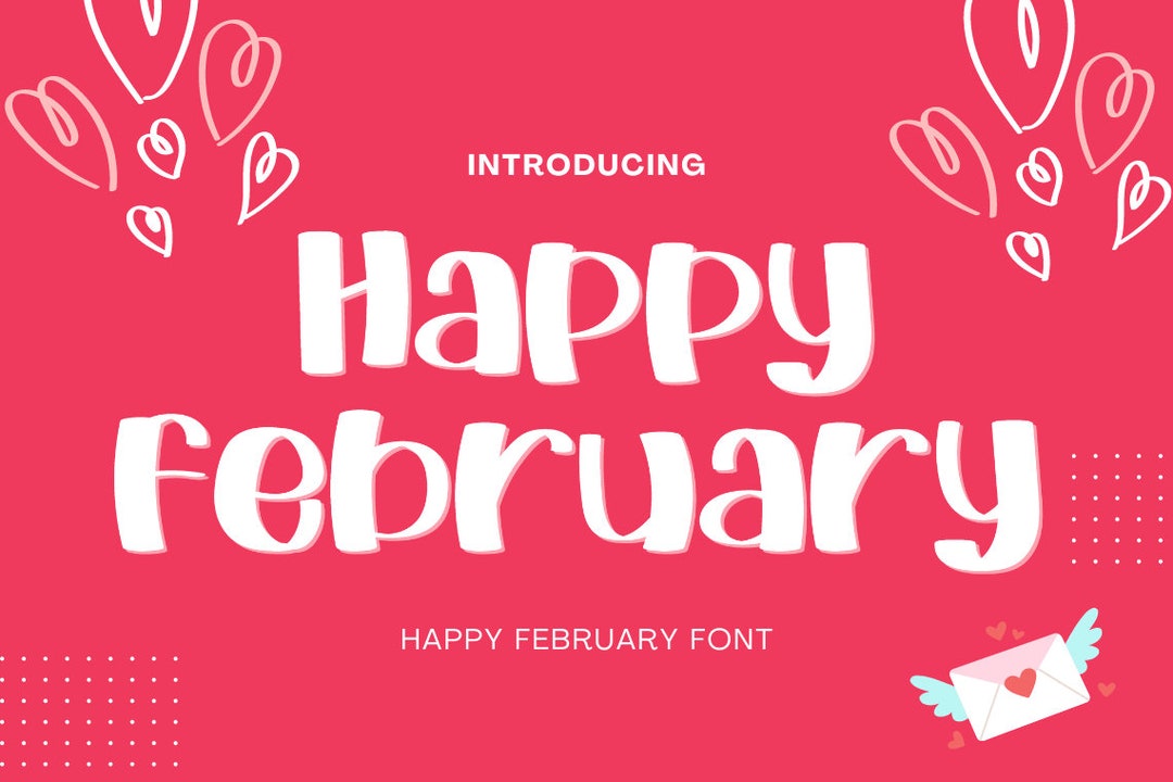 Happy February Bubble Font Procreate, Cute Fonts for Cricut, Font ...