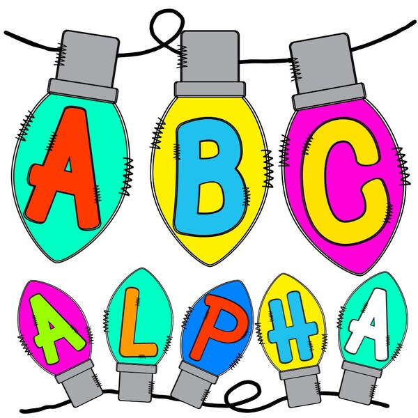 Christmas Alpha Clipart - Etsy