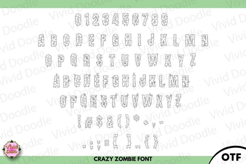 Crazy Zombie Font Procreate, Cute Fonts for Cricut, Font Bundle for ...