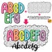 Pastel Back to School Doodle Alphabet With Background : Bright Colorful ...