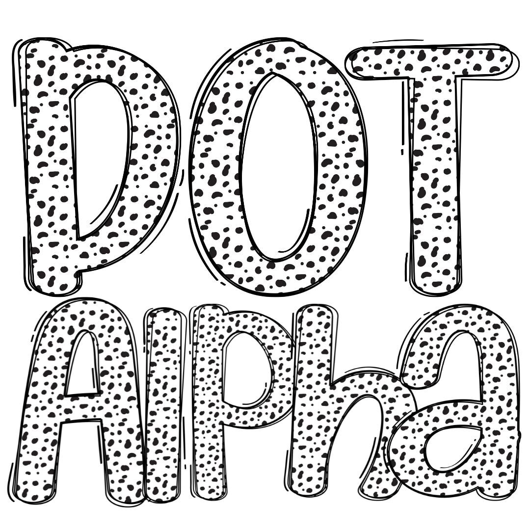 Dalmatian Doodle Font | Playful Spotted Alphabet PNG | Uppercase ...