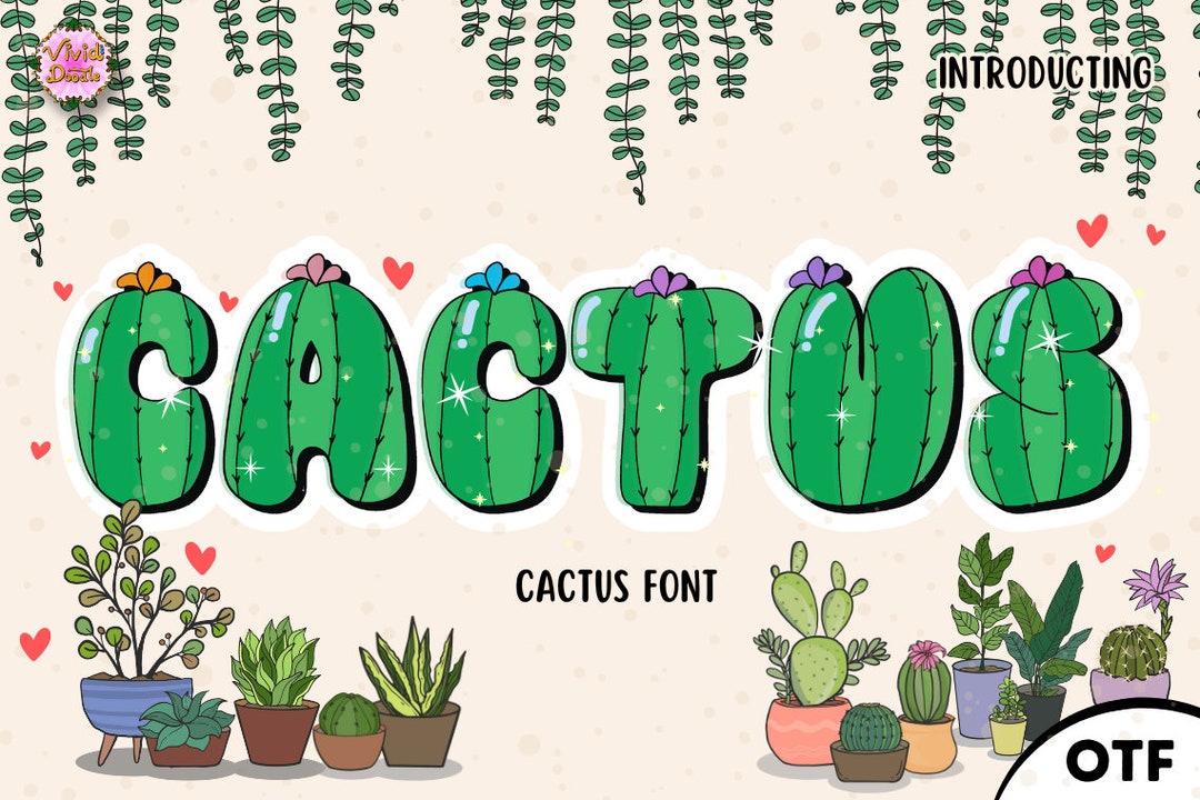 Cactus Font Procreate, Letter Fonts Procreate Designer Fonts, Wedding ...