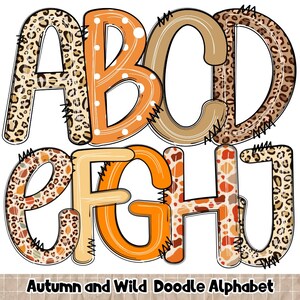 Thanksgiving Alpha Png | Fall Doodle Letters Png | Autumn Alphabet ...