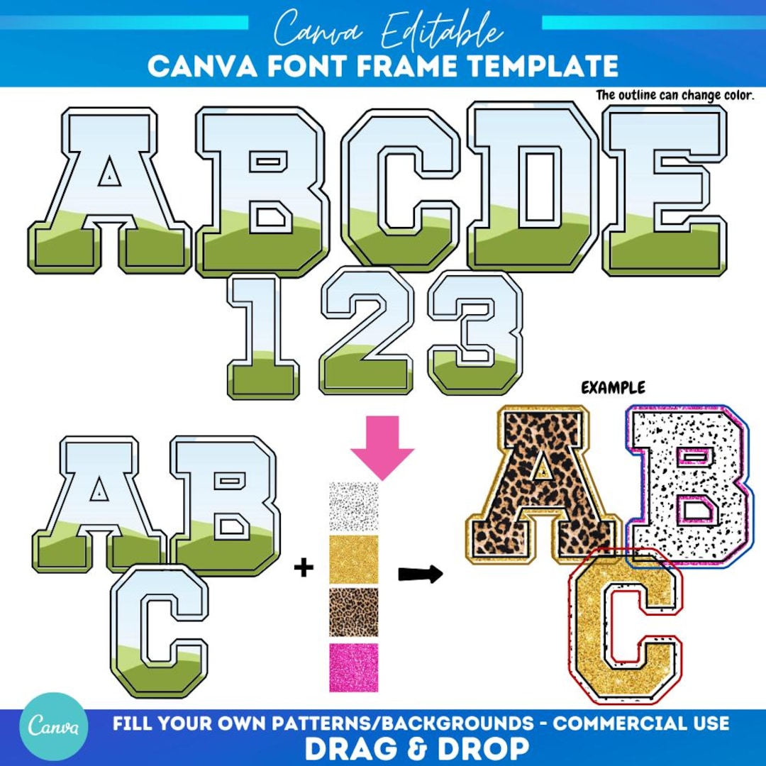 Sport Alphabet Canva Frame Letters | Drag and Drop | Make Your Own Png ...