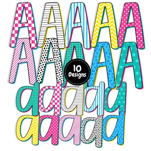 Preppy Retro Back to School Teacher Alphabet | Doodle Alpha Font ...