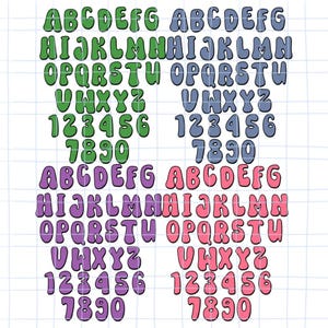 Bright Pastel Halloween Doodle Alphabet With Background : Bright ...