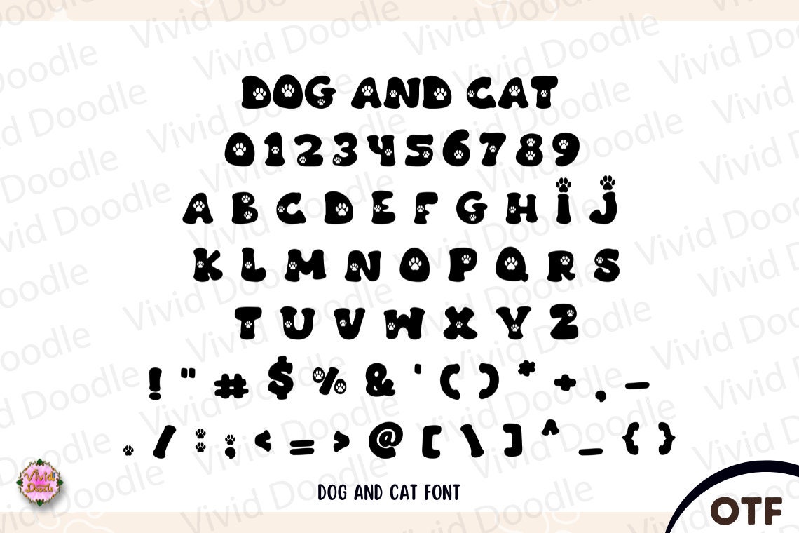 Dog and Cat Font Procreate, Letter Fonts Procreate Designer Fonts, Wedding Cricut Fonts ...