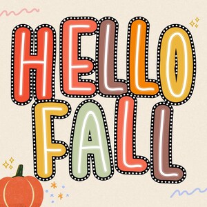 Autumn Bulletin Board Doodle Letters: Kindergarten, Teacher, School ...