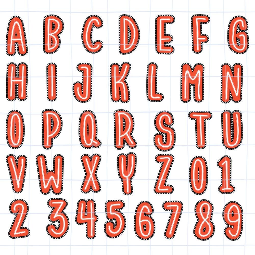 Autumn Bulletin Board Doodle Letters: Kindergarten, Teacher, School ...