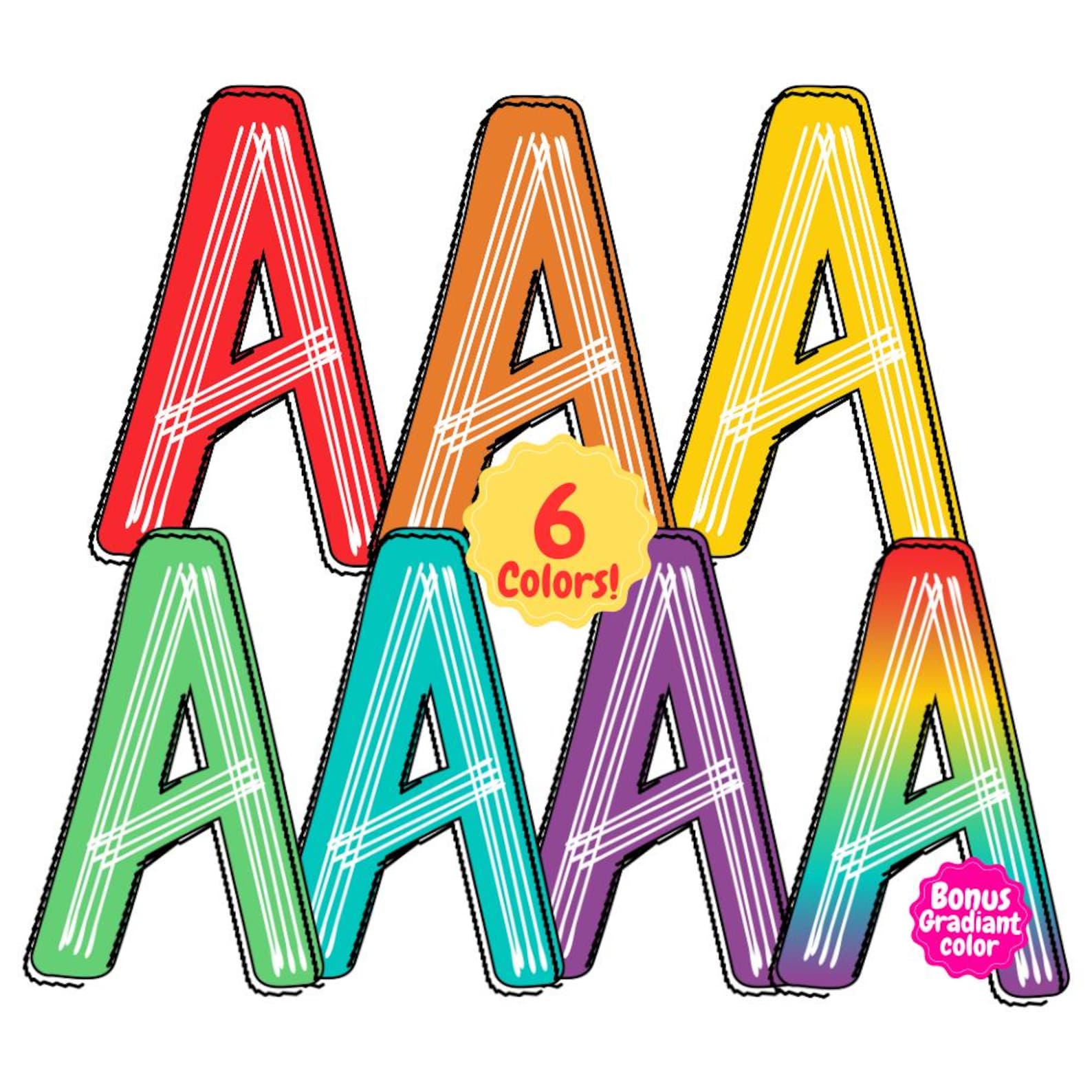 Neon Alphabet Png | Alpha Sets Bundle |scribble Alphabet Png | Doodle ...
