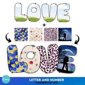 Cute Canva Doodle Letter Alphabet Frame | Editable Font Template ...