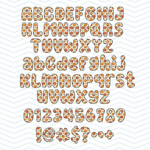 Fall Doodle Alphabet | Uppercase, Lowercase, Numbers | 4 Pattern Fall ...