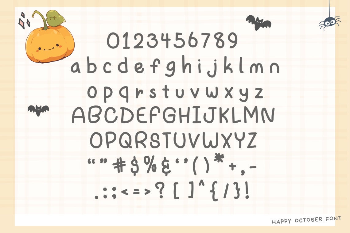Happy October Bubble Font Procreate, Cute Fonts for Cricut, Font Bundle ...