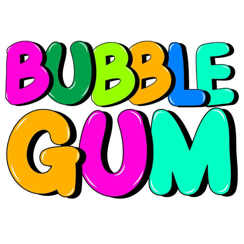 Colorful Alphabet Png, Bubble Letters Png, Bright Neon Color Palette ...