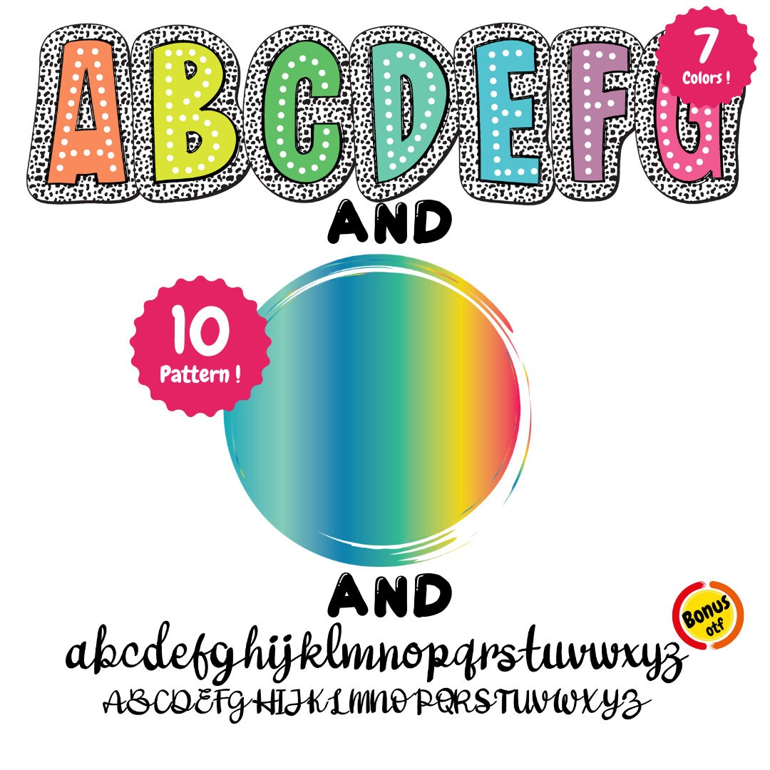 Dot Dalmatian Alphabet With Gradient Circle Background Png, Custom ...