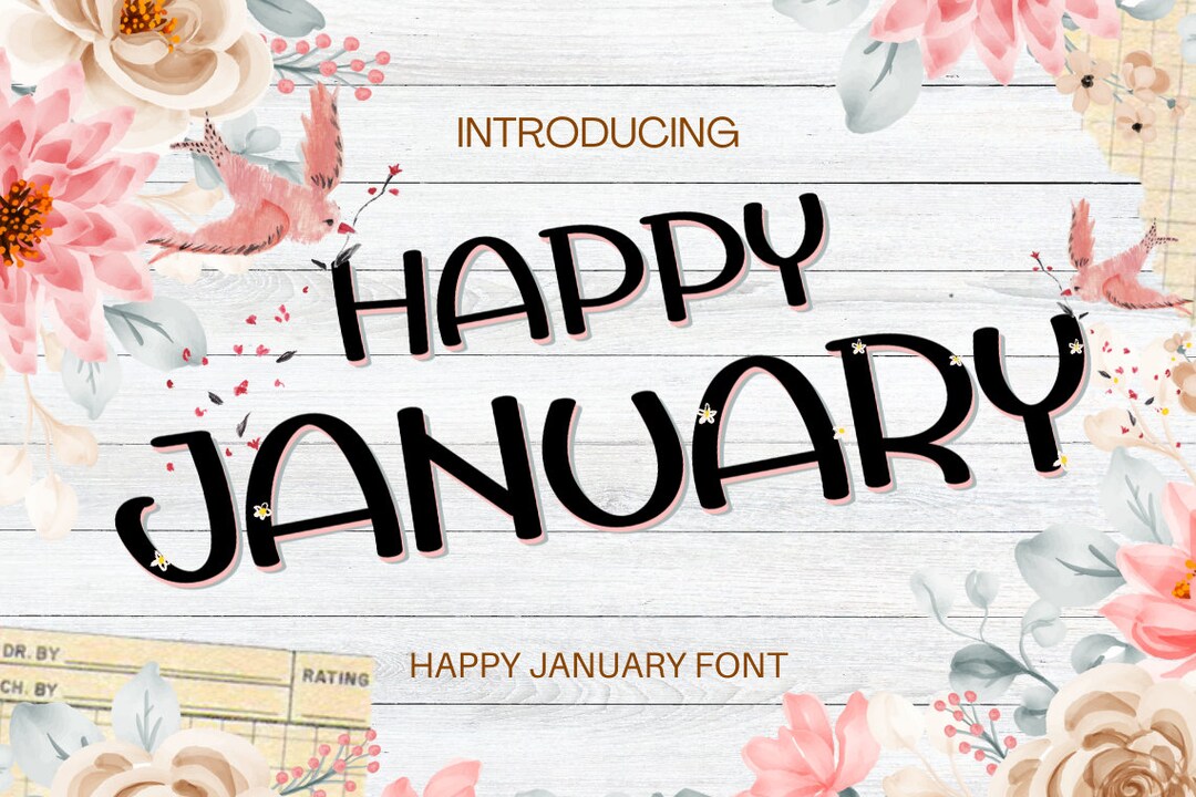 Happy January Bubble Font Procreate, Cute Fonts for Cricut, Font Bundle ...