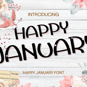 Happy January Bubble Font Procreate, Cute Fonts for Cricut, Font Bundle ...