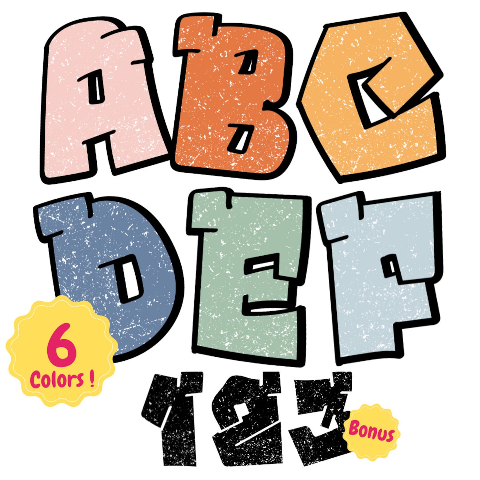 Grunge Alphabet PNG, Distressed Font, Graffiti Letters PNG Bundle ...