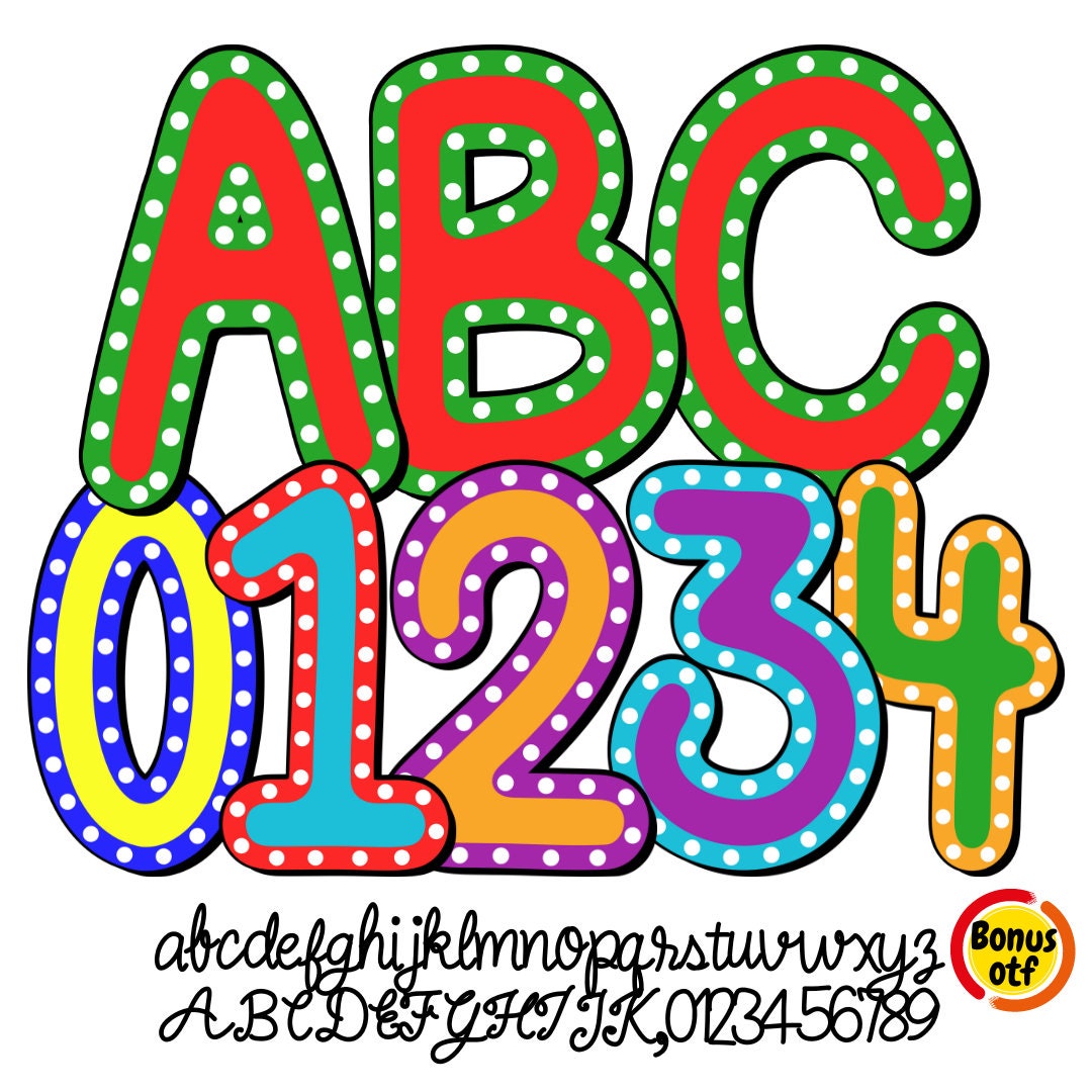 Bright Neon Letters Png, Dalmatian Alphabet Bundle, Polka Dot Alphabet ...