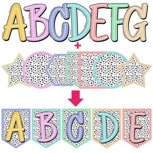 Bright Dalmatian Dot Pastel Classroom Bundle With Background Png ...