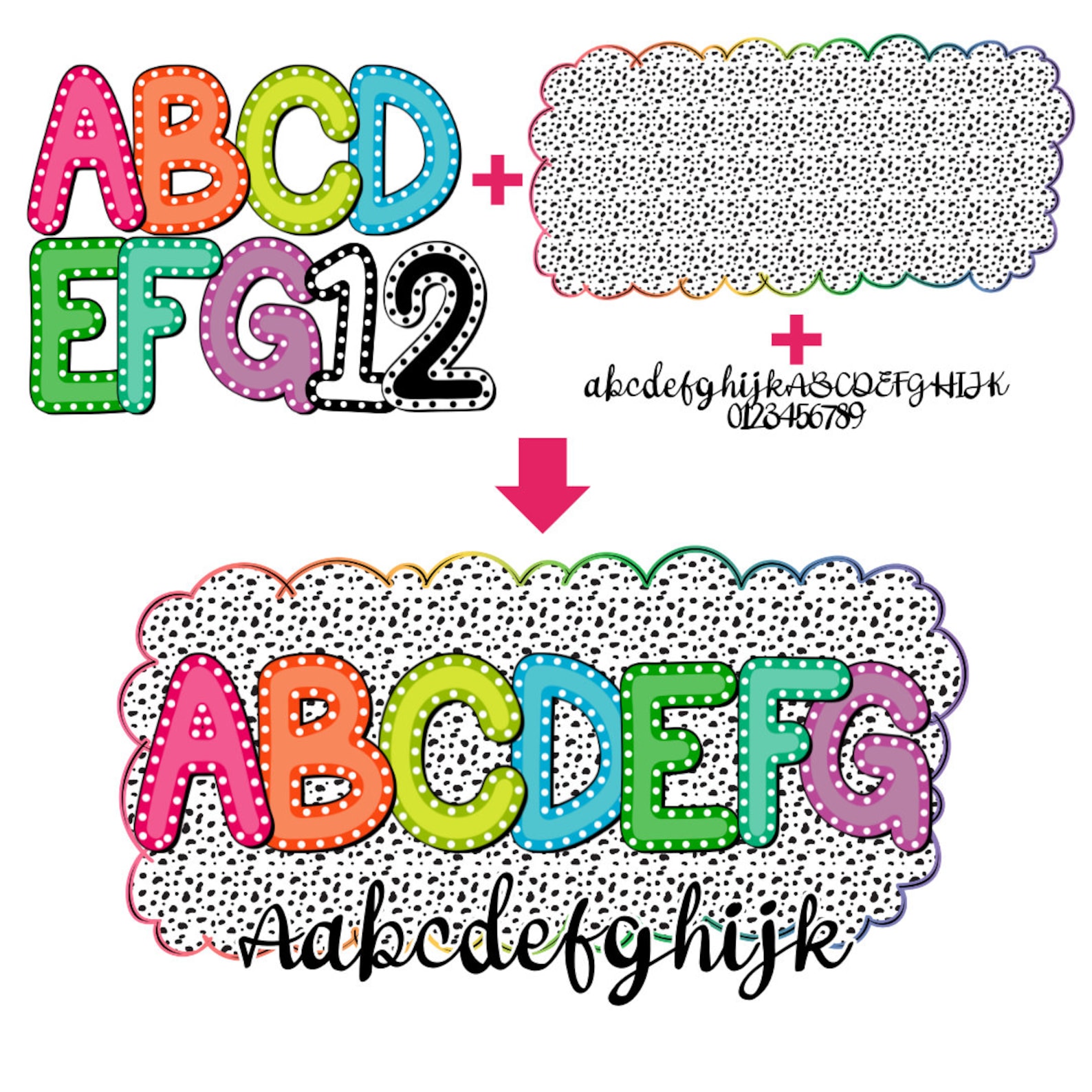 Bright Alpha Letters Png Dalmation Dot With Background, Custom ...