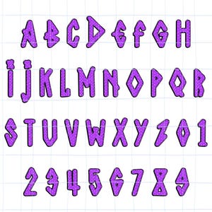 Neon Grunge Doodle Letters PNG: Retro, Distressed, Hand-drawn Alphabet ...