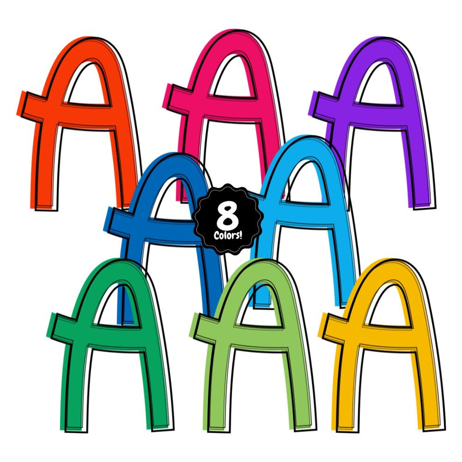 Scribble Letters, Bright Doodle Alphabet, PNG Bundle, Hand-drawn Alpha ...