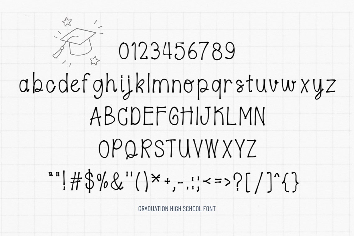 Graduation Font , Procreate Fonts , Graduation High School, Cricut Font ...