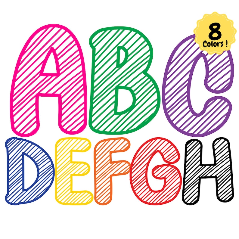 Kids Scribble Letters PNG, Kid School Font, Bright Doodle Alphabet ...