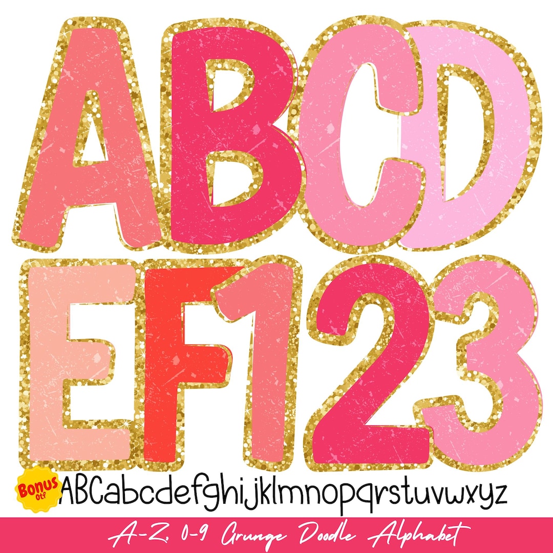 Glitter Alphabet Png | Sequin Letters and Number Png | Merry and Bright ...