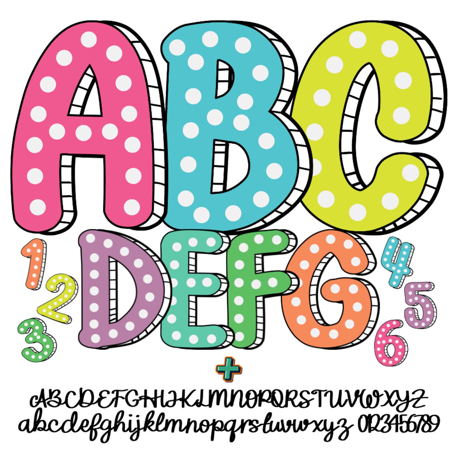 Bright Balloon Dalmatian Dots Font Png , Polka Dot Alphabet, Marquee ...