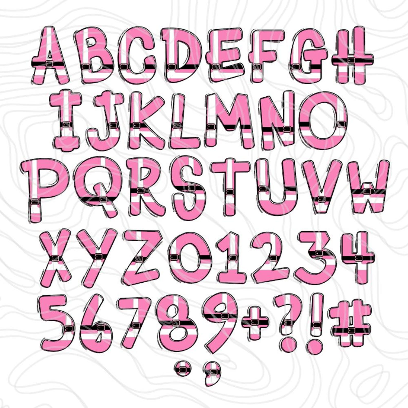 Pink Santa Alphabet Png | Pink Christmas Letters and Number Png | Merry ...