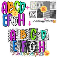 Retro Letters Png, Groovy Alphabet Png, Retro Letters PNG, Boho Color ...