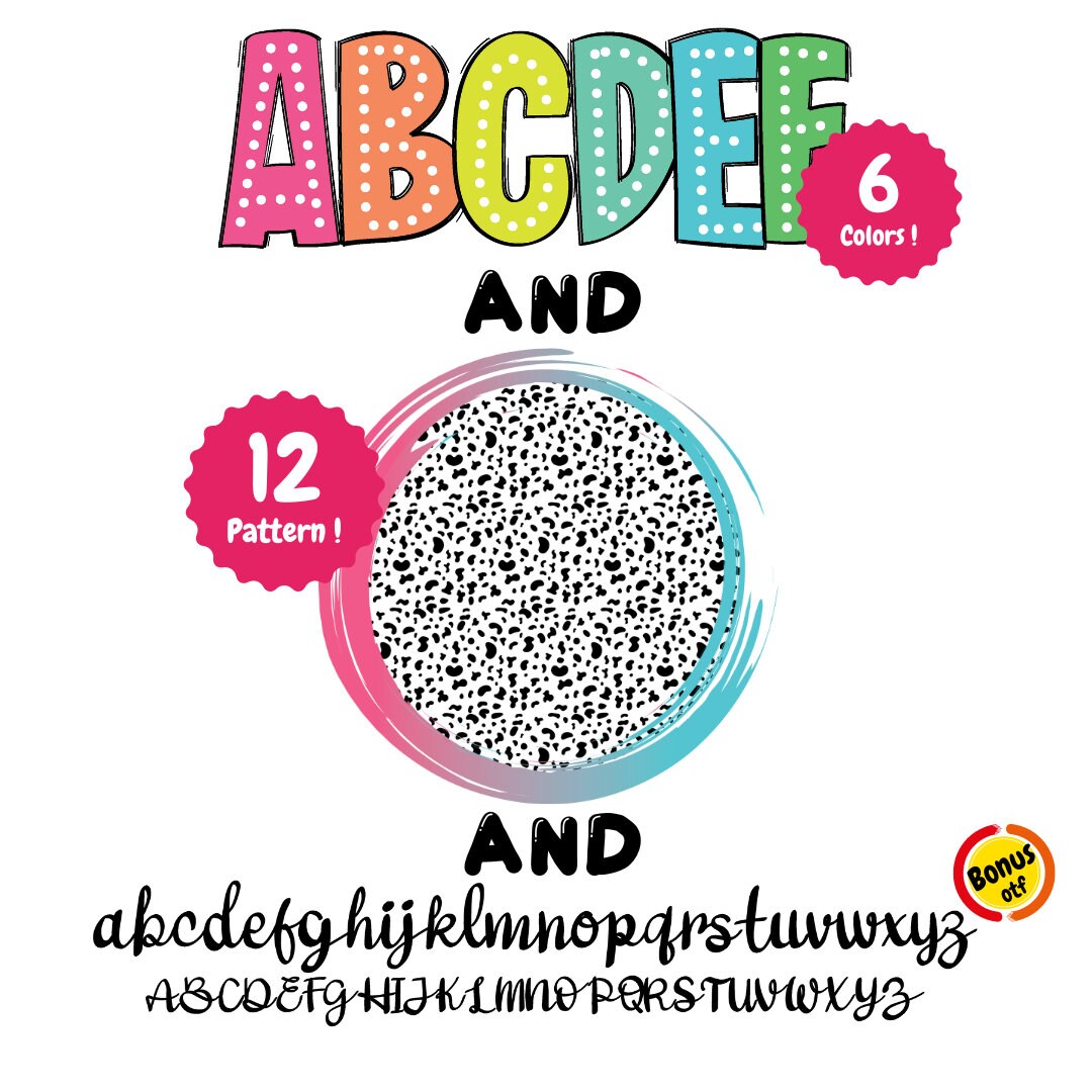 Dot Dalmatian Alphabet With Circle Background Png, Custom Dalmatian Dot ...