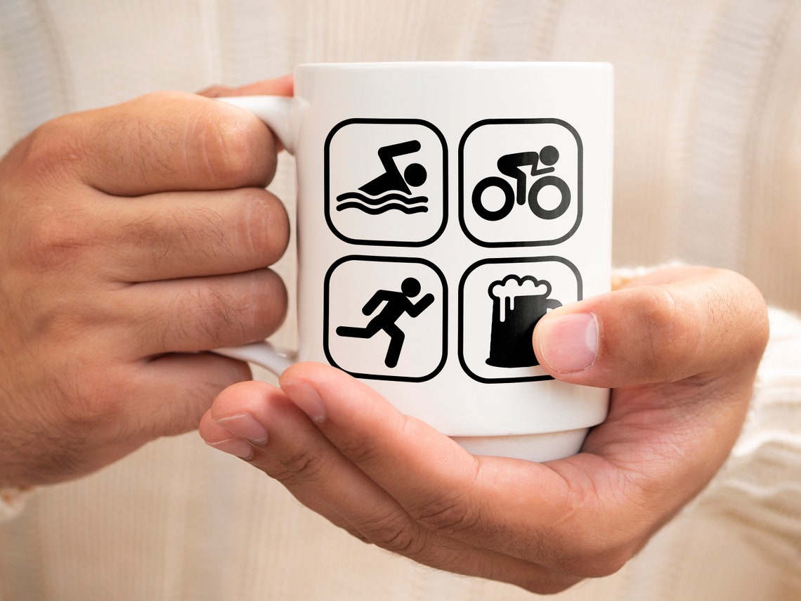 Swim Bike Run Beer Triathlon Design PNG, JPG, SVG Digital Download File ...