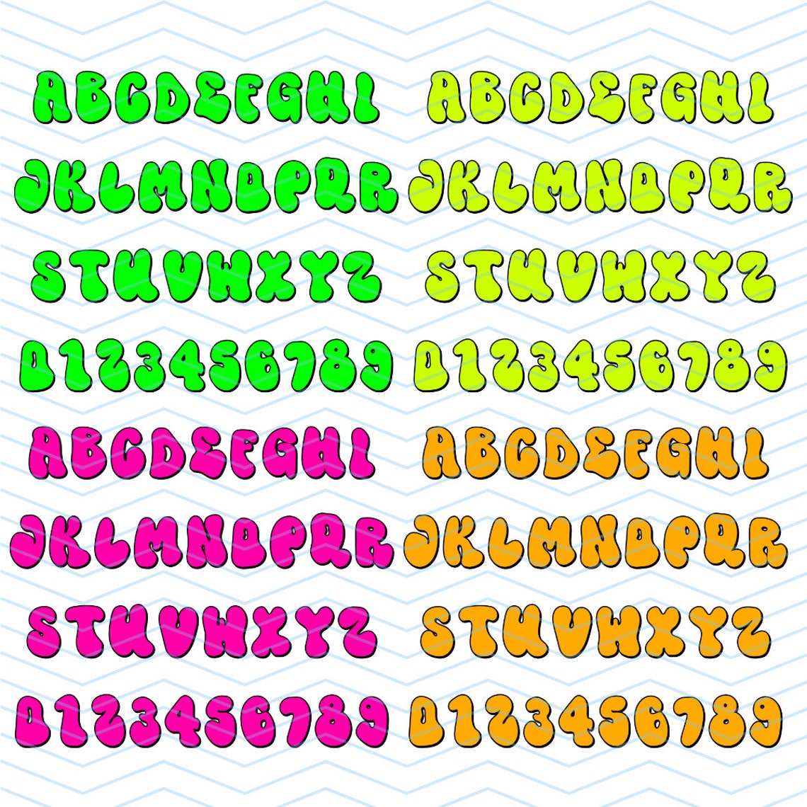 Neon Groovy Alpha PNG Bright, Colorful Alphabet Neon Font, Neon Letters ...
