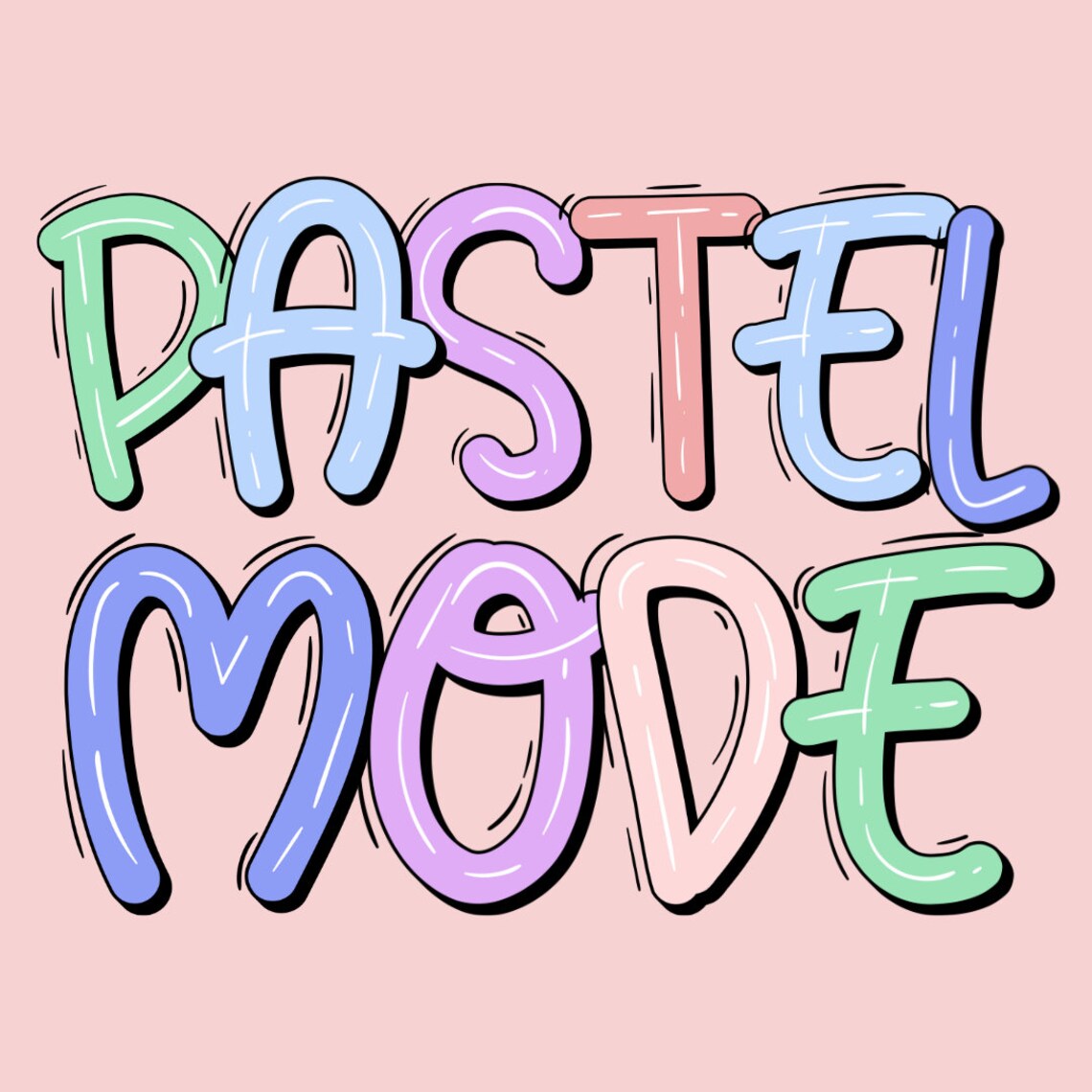 Kawaii Pastel Scribble Doodle Alphabet Set: Handwritten, Colorful ...