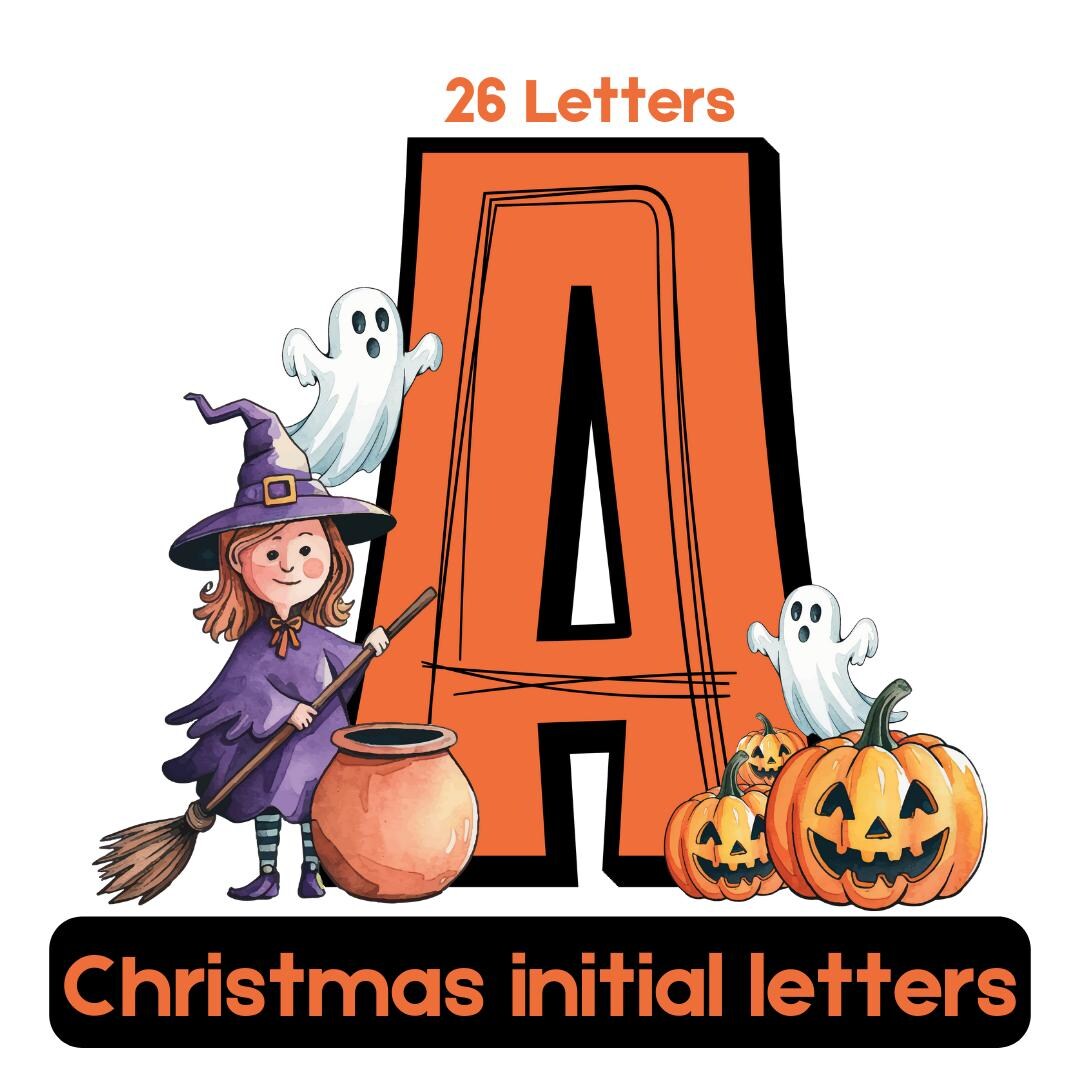Halloween Initial Letter Png | Doodle Alpha Bundle | Trick or Treat Png ...
