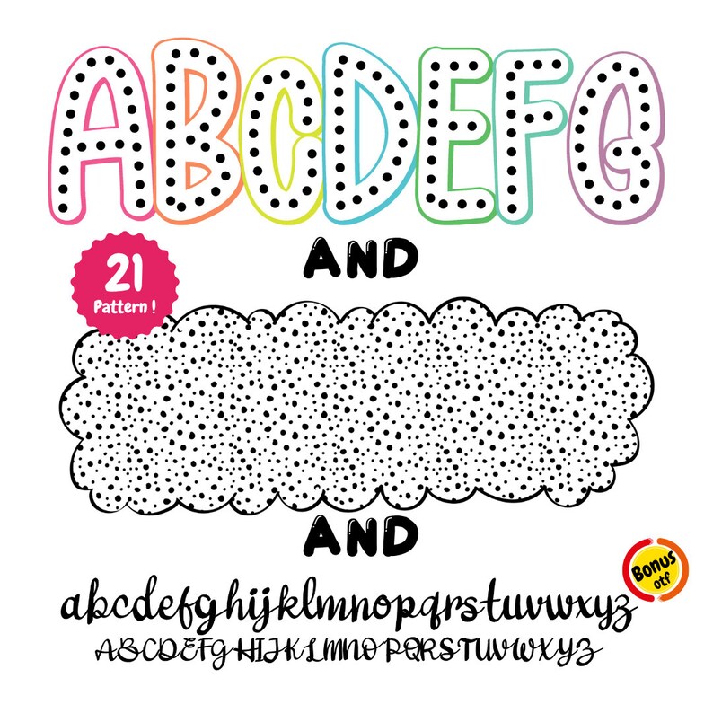 Inverted Color Dot Dalmatian Alphabet With Background Png, Custom ...