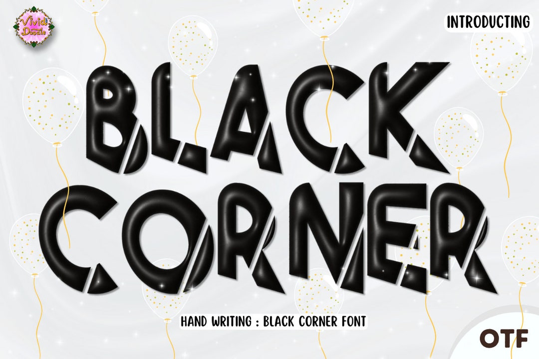 Black Corner Bubble Font Procreate, Cute Fonts for Cricut, Font Bundle ...