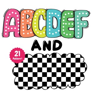 Dot Dalmatian Alphabet With Checkered Background Png, Custom Dalmatian ...