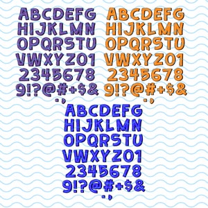 Bright Bold Scribble Doodle Alphabet Set: Neon, Colorful, Contrast ...