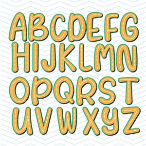 Super Bright Neon Alphabet Png, Alpha Sets Bundle, Dot Alphabet, Doodle ...