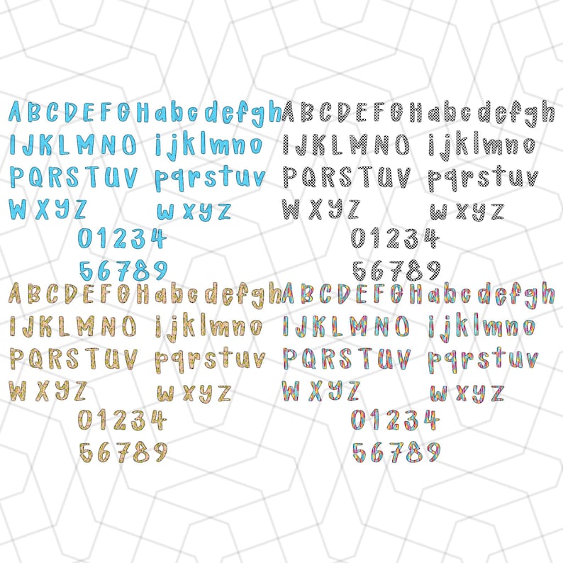 Preppy Retro Back to School Teacher Alphabet | Doodle Alpha Font ...